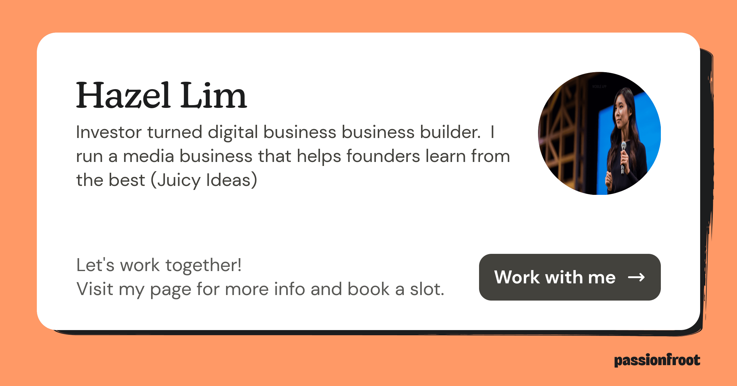 Hazel Lim | Passionfroot