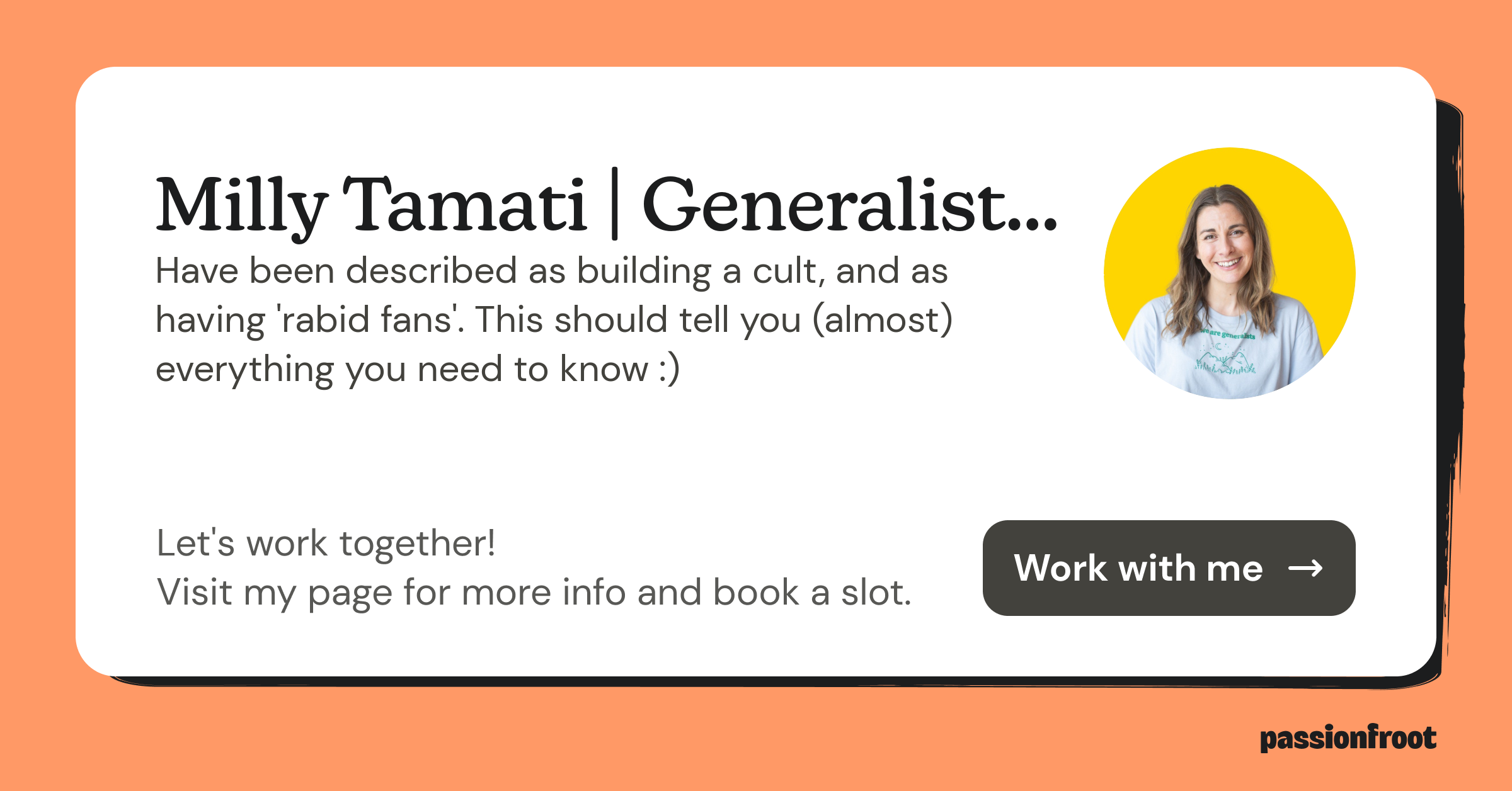 Milly from Generalist World | Passionfroot