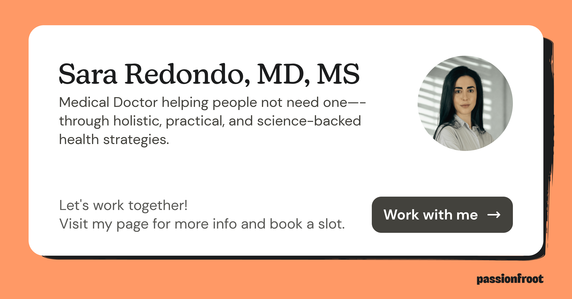 Sara Redondo, MD, MS | Passionfroot